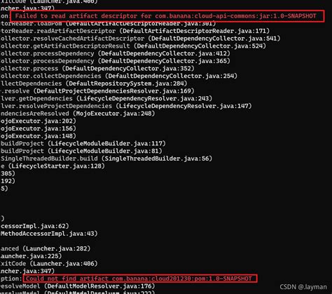 【已解决】maven打包报错：could not resolve dependencies failed to collect