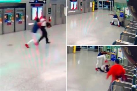 Nyc Vagrant Pummels Female Straphanger In Caught On Video Horror Cops
