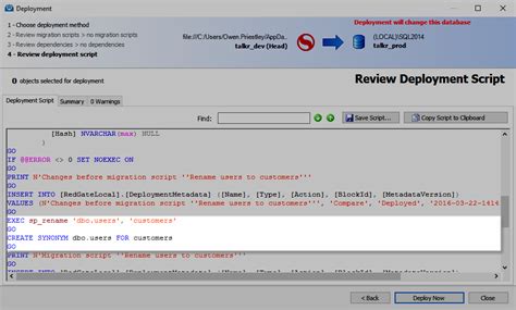 renaming a table without data loss sql source control 5 product