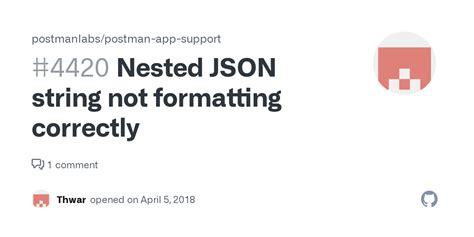 nested json string not formatting correctly · issue 4420 · postmanlabs