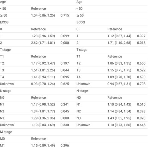 univariate and multivariate cox regression analyses of os in bclm