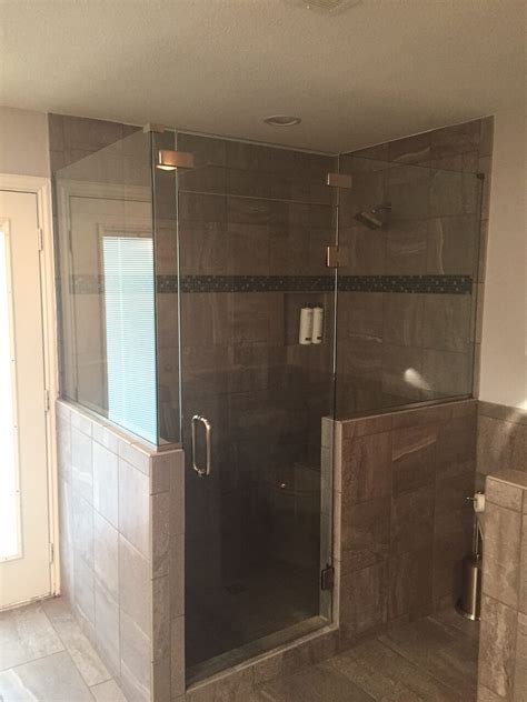 Frameless Shower With Half Top Glass Dfw Bath And Glass