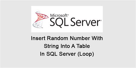 insert random number with string into a table in sql server loop i