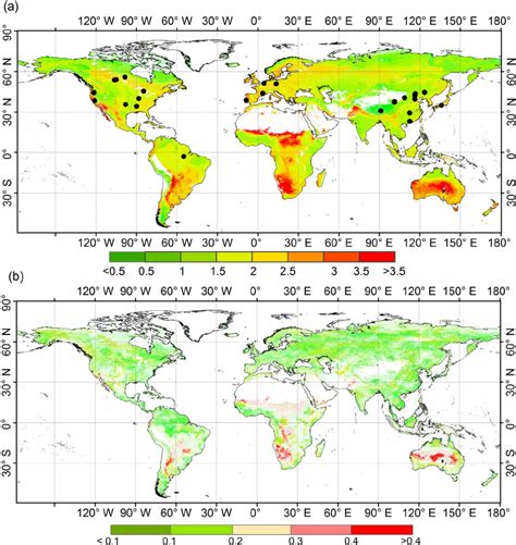 A Spatial Patterns Of Global Water Use Efficiency Wue G C Kg H 2 O
