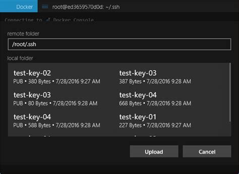 sharing token2shell private keys for ssh with docker