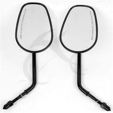 Black Rear View Side Mirrors Fit For Harley Road King Touring Xl 883