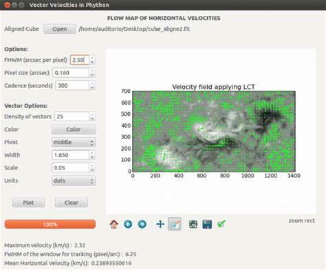 python gui to control the application of local correlation tracking