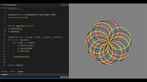 how to create a circle spirograph using python code youtube