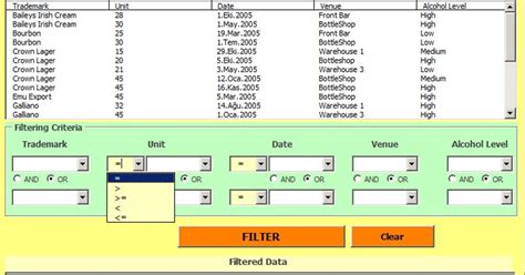 filtering data by multiple criteria on userform hints