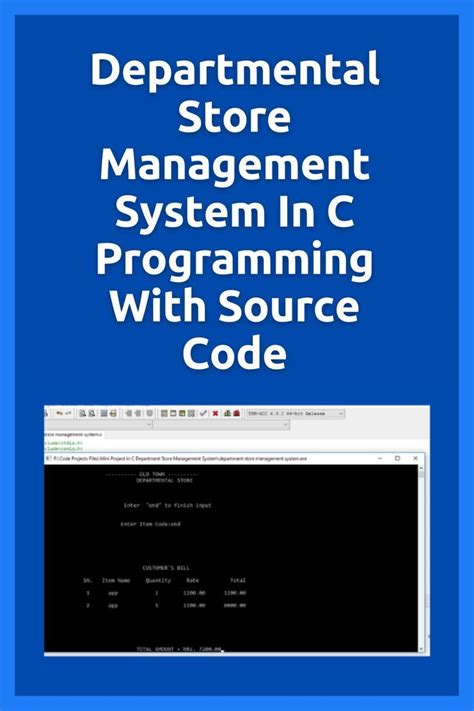 departmental store management system in c programming with source code