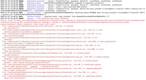 getting error asyncio task exception was never retrieved on running