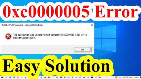 0xc0000005 Fix How To Fix Error The Application Was Unable To Start