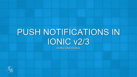 push notifications in ionic v2 v3 using onesignal youtube
