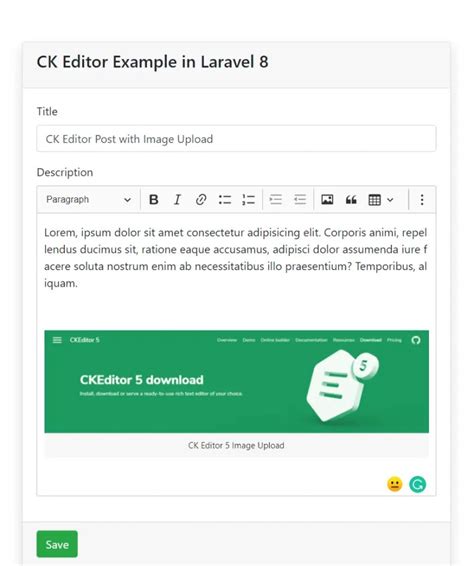 upload image in ckeditor 5 using ckeditor cloud services in laravel 8
