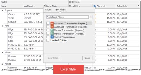 pop up filter menus winforms controls devexpress