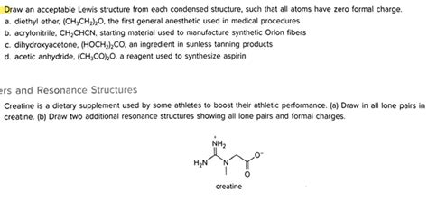 Solved Draw An Acceptable Lewis Structure From Each