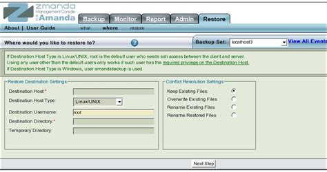 restorewhere zmanda documentation wiki