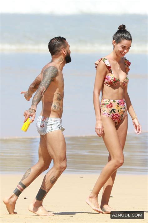 Daniel Alves And Spanish Model Joana Sanz Seen At Conceicao Beach In