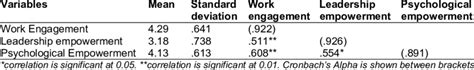Mean Standard Deviation Correlations Coefficients And Cronbachs