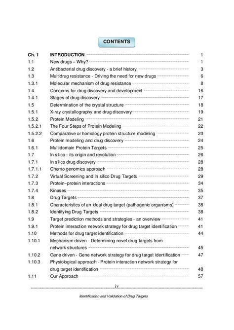 Table Of Contents For Dissertation