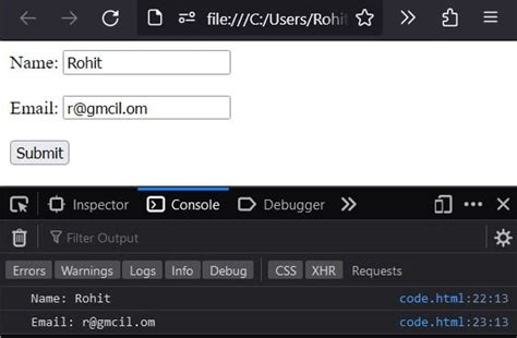 Get Form Values On Submit Javascript