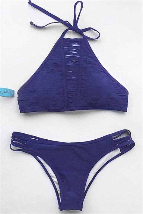 Cupshe Clear Amethyst Halter Bikini Set Bikinis Halter Bikini Set
