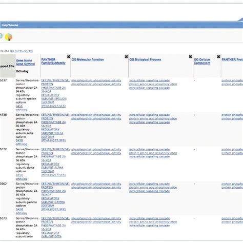 Panther Pie Chart Results Using Supplementary Data 1 As The Input