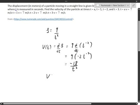 Solved Suppose That A Particle Moves Along Straight Line With Velocity