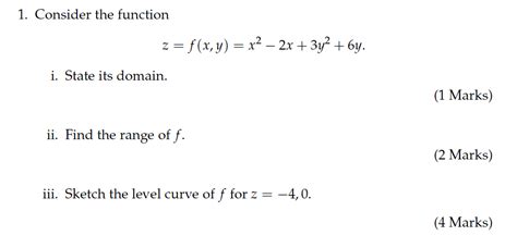 Solved 1 Consider The Function Z F X Y X2 2x 3y2