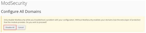 cara disable mod security dari cpanel