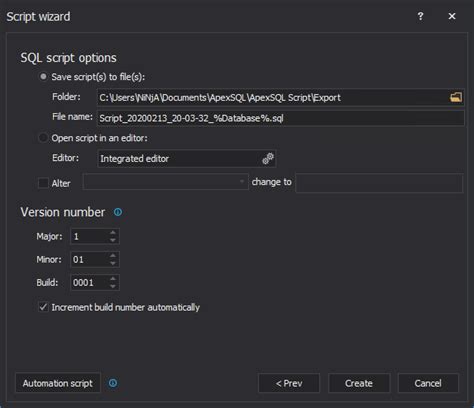 how to create ddl and dml sql scripts for specific sql database objects