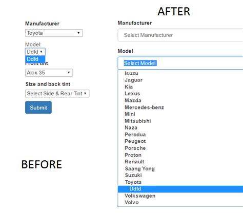 jquery filter result drop down menu not working with rails bootstrap