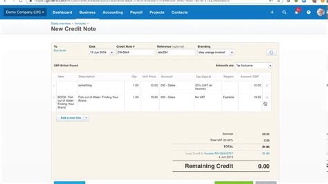 how to create a credit note in xero youtube