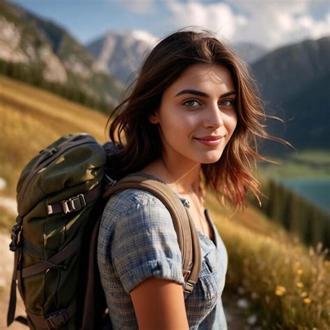 Premium Photo Woman Backpacker Hiking In The Outdoors Long Journey