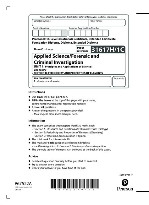 Btec Applied Science Unit One Chemistry Browsegrades