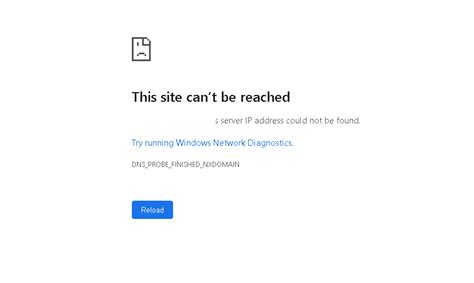 this site can t be reached server ip address could not be found