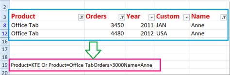 how to display show auto filter criteria in excel