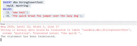 getting more information from the string or binary data truncated error