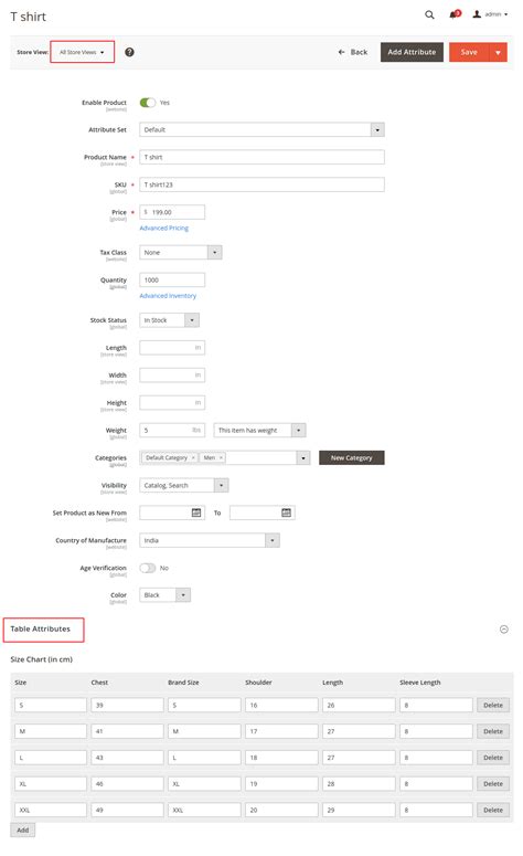 magento 2 product attributes table attribute set grid view