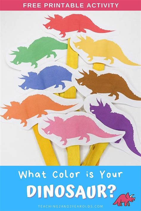 dinosaur color recognition printable for circle time dinosaur