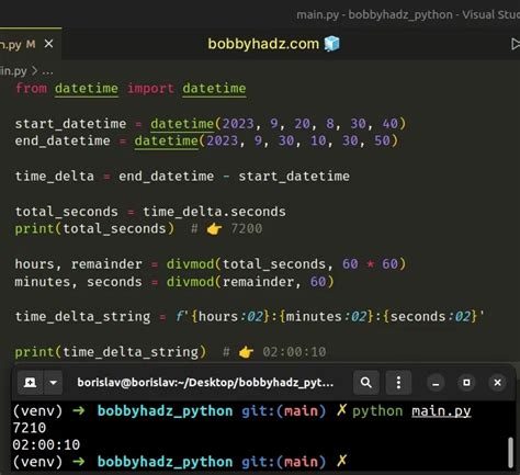 how to convert a datetime timedelta to string in python bobbyhadz