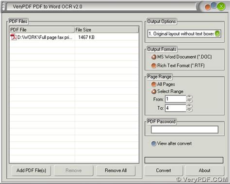 how to convert specified pages of pdf to word verypdf knowledge base