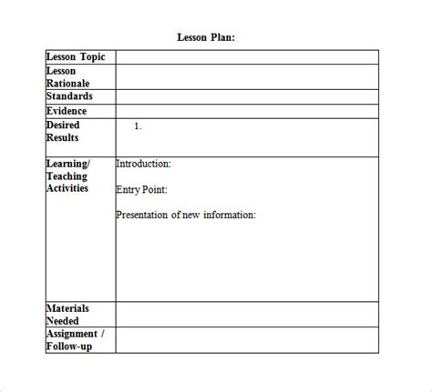 Free 12 Sample Lesson Plan Templates In Pdf Word