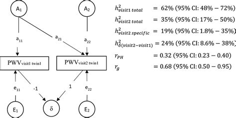 Path Diagram For Best Fitting Bivariate Structural Equation Model