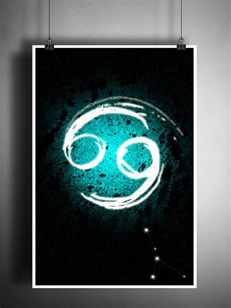 Cancer Zodiac Sign Art Horoscope Symbol Artwork Water Element Loft 817