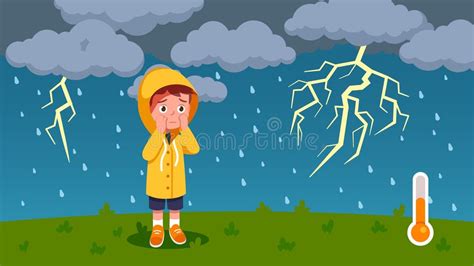 Scared Thunderstorm Stock Illustrations 100 Scared Thunderstorm Stock