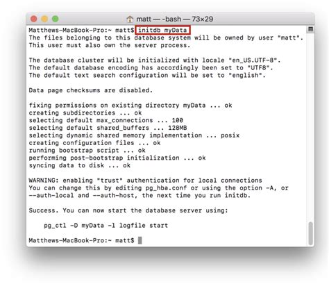 postgresql server on mac os x