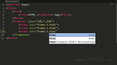 sale html5 frameset in stock
