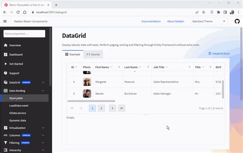 re render datagrids after splitter resized radzen ide blazor server