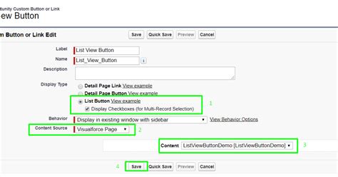 salesforce list view button with visualforce page